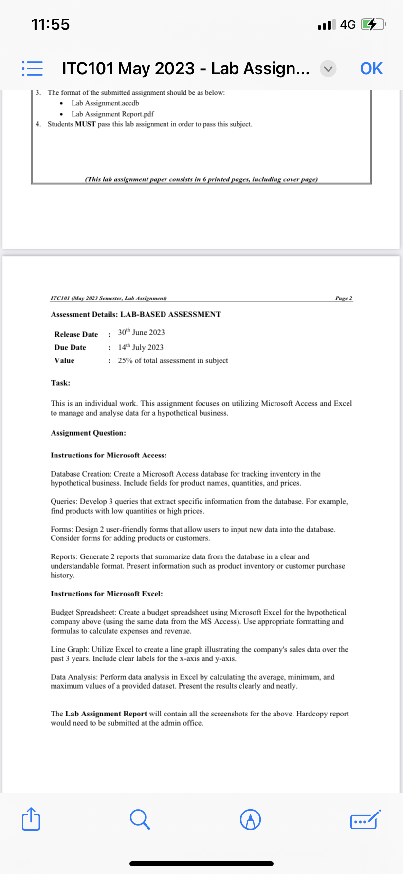 Solved ITC101 May 2023 - Lab Assign... 3. The format of the | Chegg.com