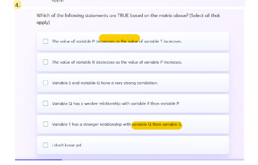 Solved Consider the following correlation matrix: Which of | Chegg.com