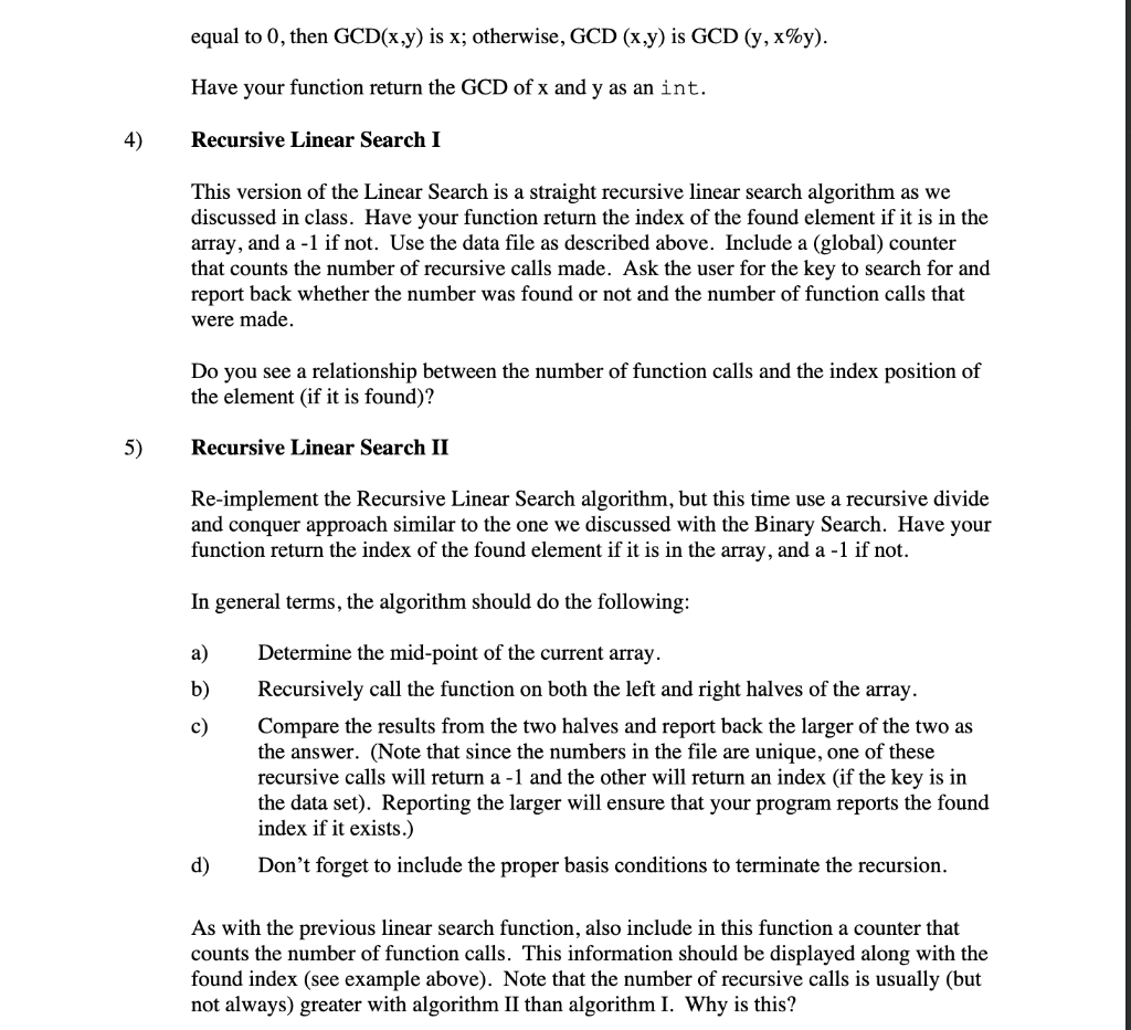 Solved Program 1 Some General Recursive Algorithms As We