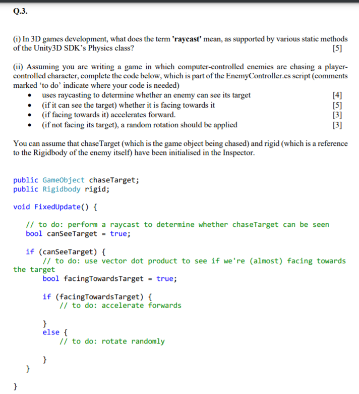 Solved Q.3. (1) In 3D games development, what does the term | Chegg.com