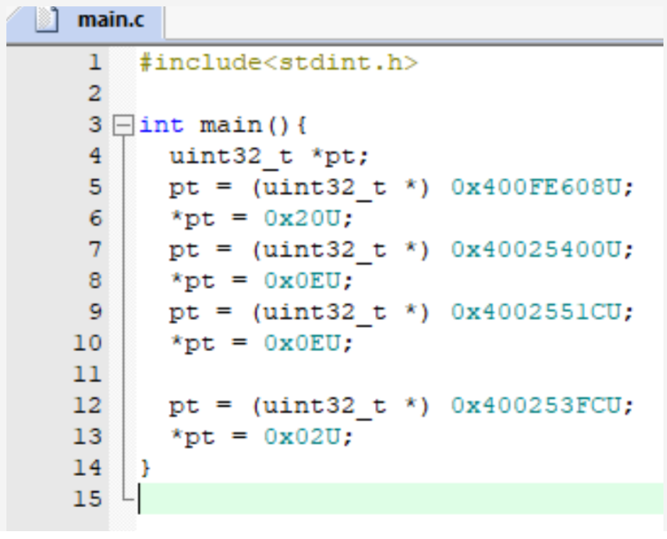Solved The following code tries to configure GPIO port F on | Chegg.com