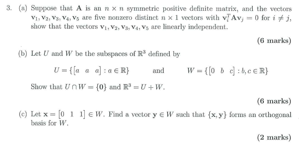 Solved A Suppose That A Is An N×n Symmetric Positive