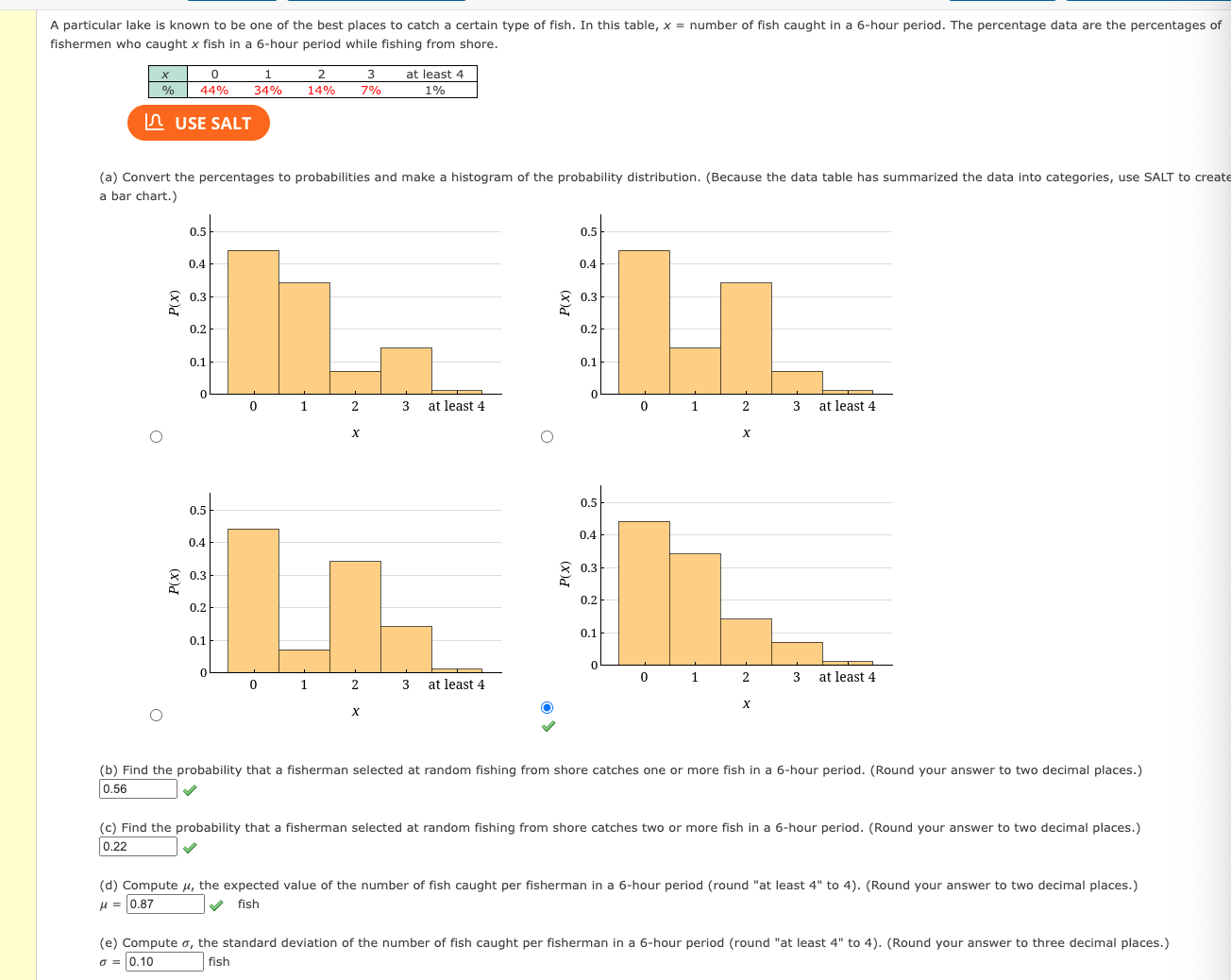 Solved (b) Find the probability that a fisherman selected at | Chegg.com