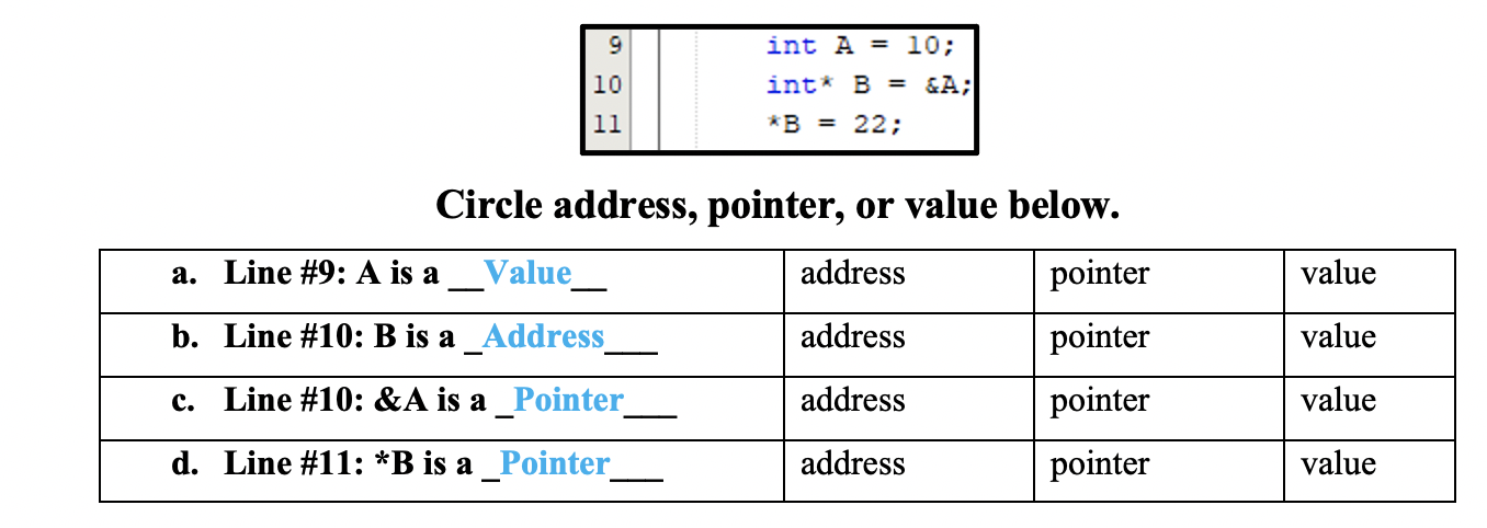 Solved Are these correct or one of them should be a pointer? | Chegg.com