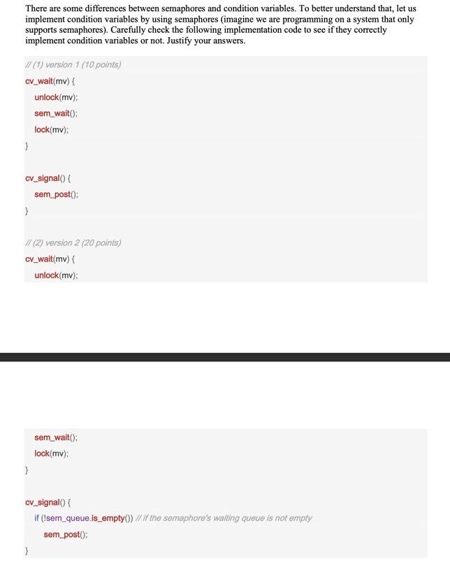 Solved There are some differences between semaphores and | Chegg.com