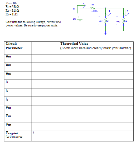 Solved Va 10V R: 5602 R: 8202 VR1- VR2- VRS Calculate the | Chegg.com