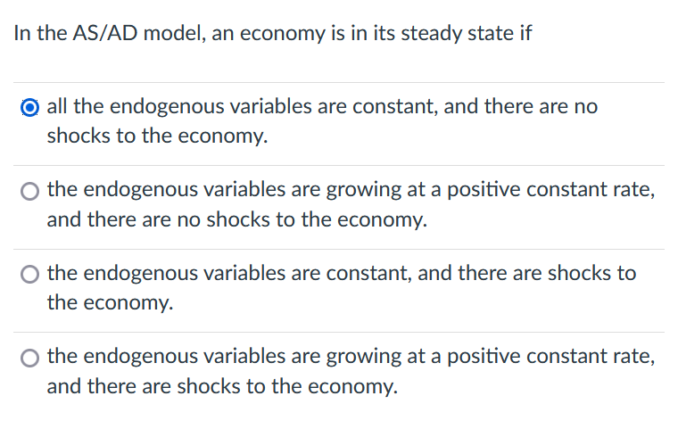 Solved In the AS/AD model, an economy is in its steady state | Chegg.com