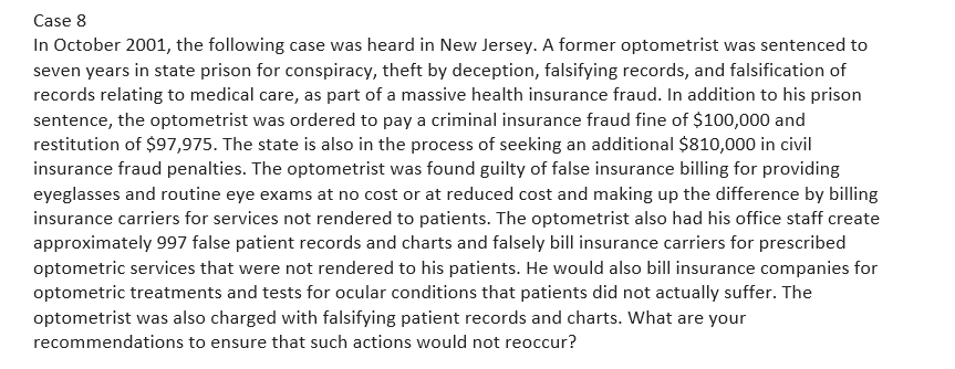 Solved In October 2001, the following case was heard in New | Chegg.com