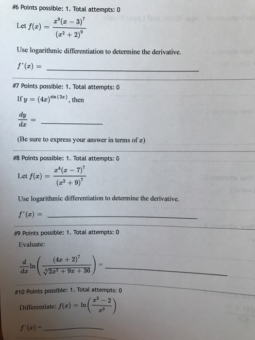 Solved #6 Points possible: 1 . Total attempts: 0 z( 3)7 2) | Chegg.com