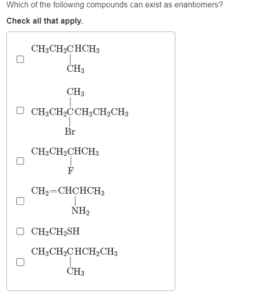 Solved Which of the following compounds can exist as | Chegg.com