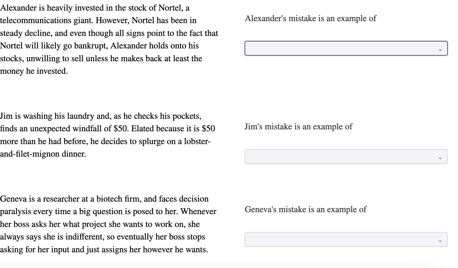Solved Alexander is heavily invested in the stock of Nortel, | Chegg.com