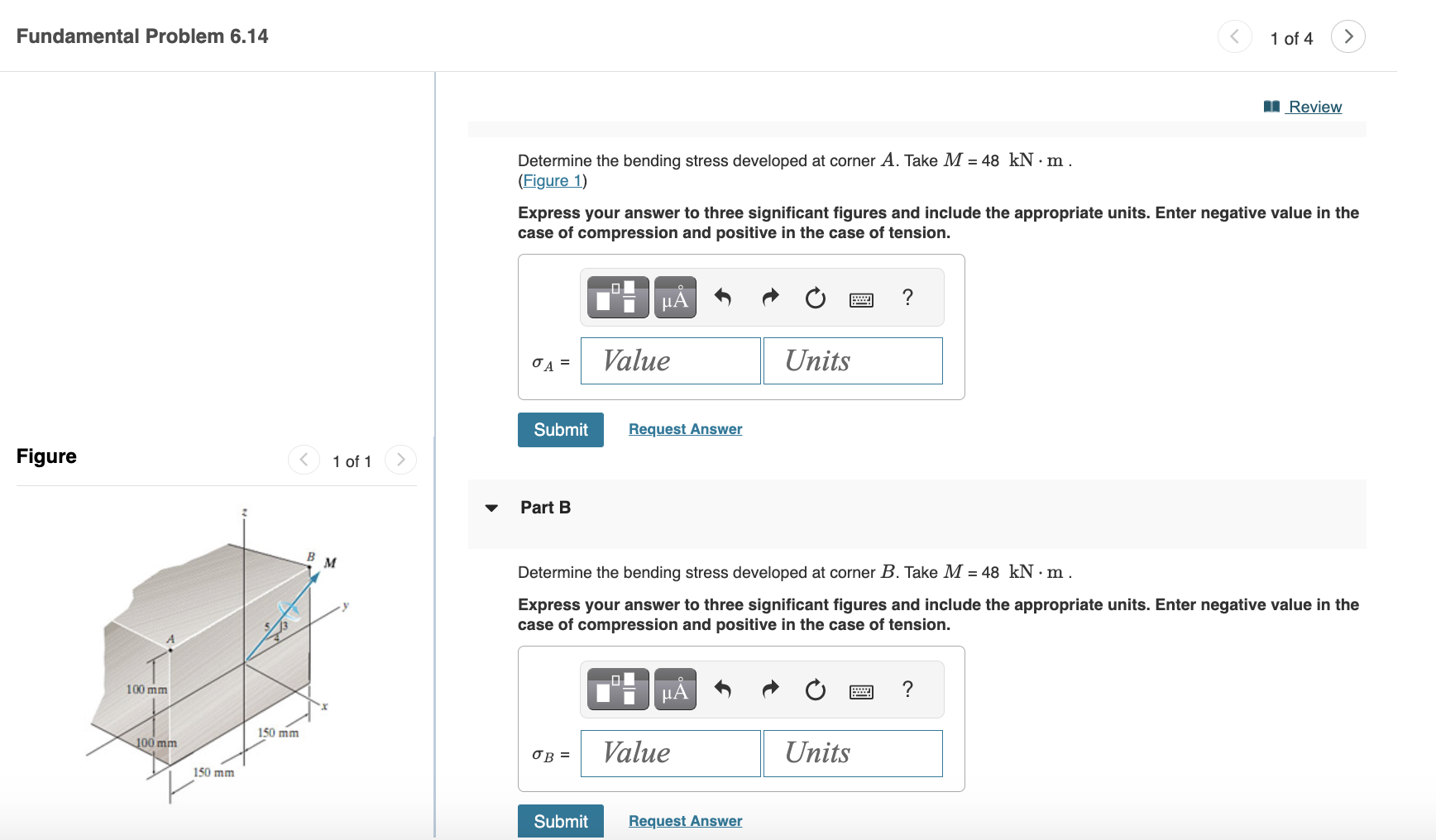 Solved Part C What is the orientation of the neutral axis? | Chegg.com