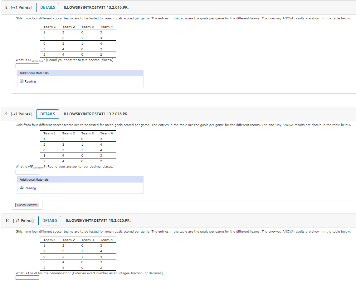 Solved What is the Sum of Squares Error? (Enter an exact | Chegg.com