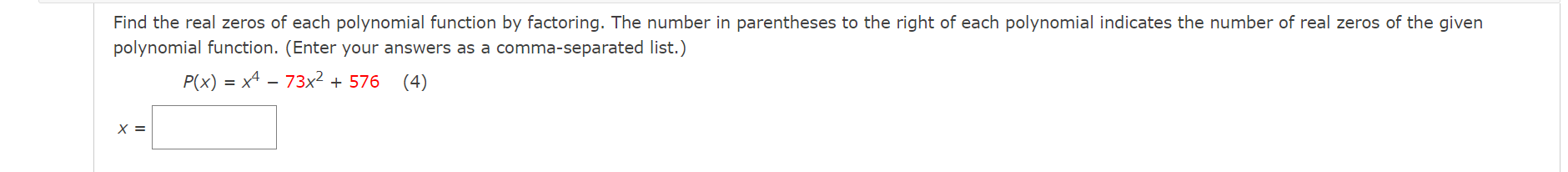 Solved Find the real zeros of each polynomial function by | Chegg.com