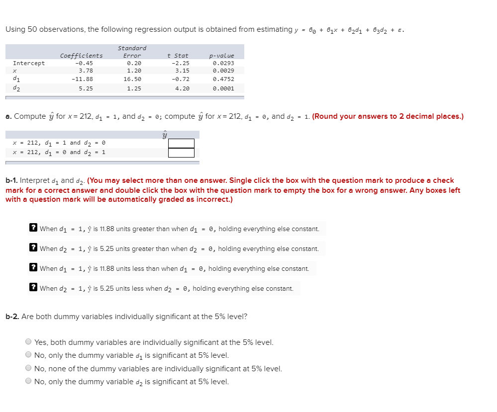 Solved Using 50 observations, the following regression | Chegg.com