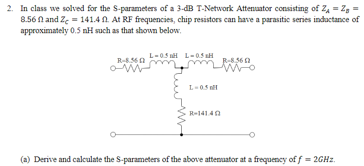 Solved 2. In class we solved for the S-parameters of a 3-dB | Chegg.com