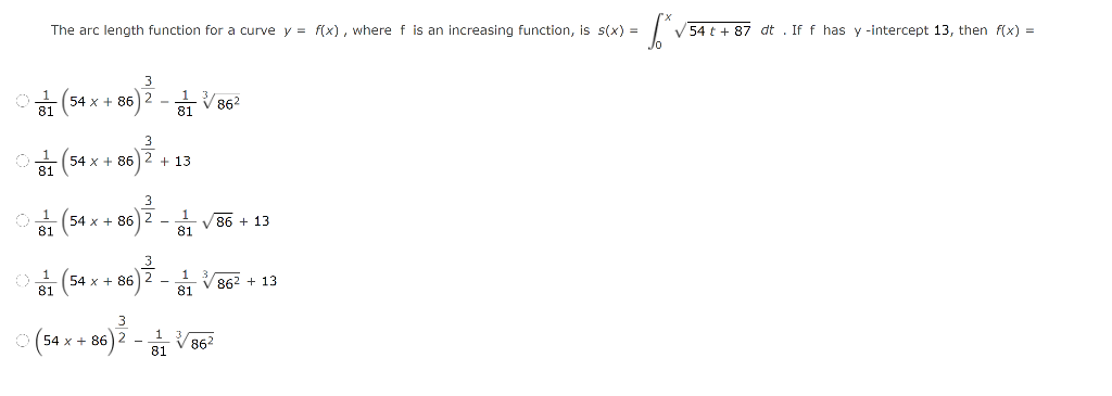 Solved The arc length function for a curve y = f(x), where f | Chegg.com