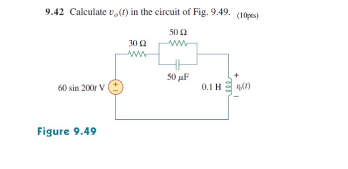 Solved 9.42 Calculate vC) in the circuit of Fig. 9.49. | Chegg.com