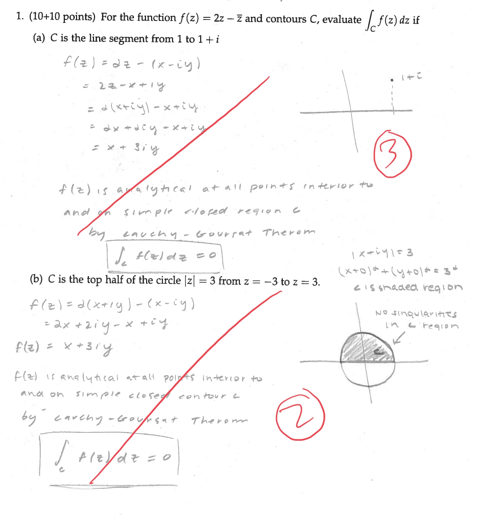 Solved 1. (10+10 points) For the function f(z)=2z−zˉ and | Chegg.com