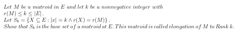 Solved a Let M be a matroid in E and let k be a nonnegative | Chegg.com Solved a Let M be a matroid in E and let k be a nonnegative | Chegg.com