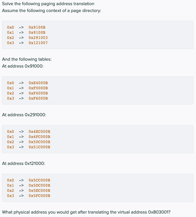 Solved Solve the following paging address translation Assume | Chegg.com