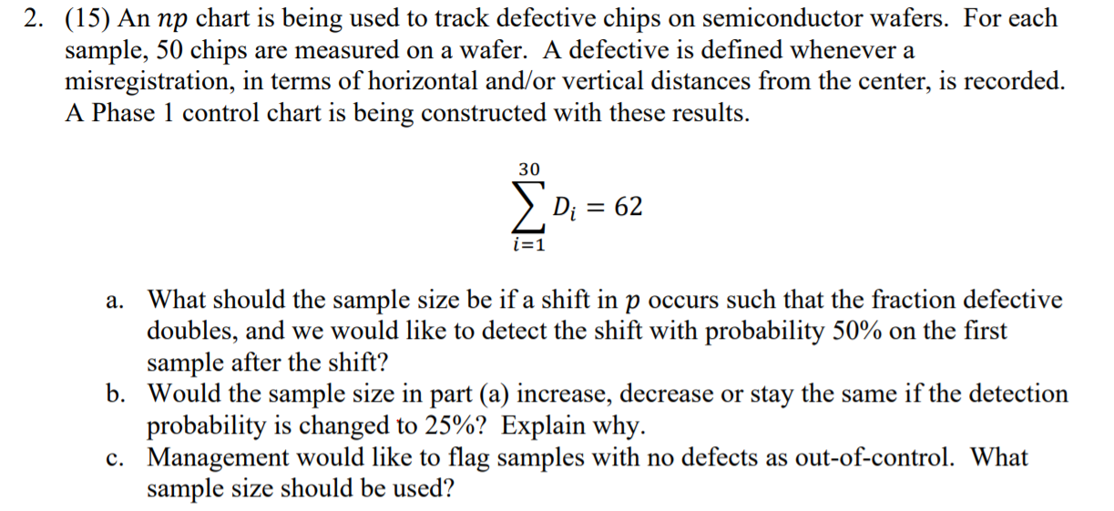 2 15 An Np Chart Is Being Used To Track Defective