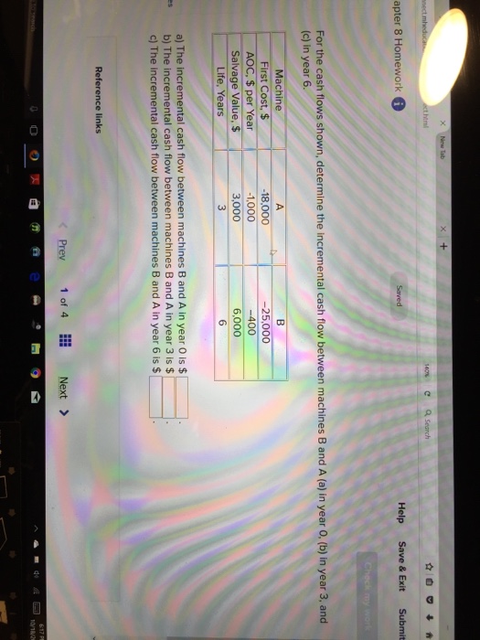 Solved Tab ☆ 自 apter 8 Homework Help Save & Exit Submit For | Chegg.com