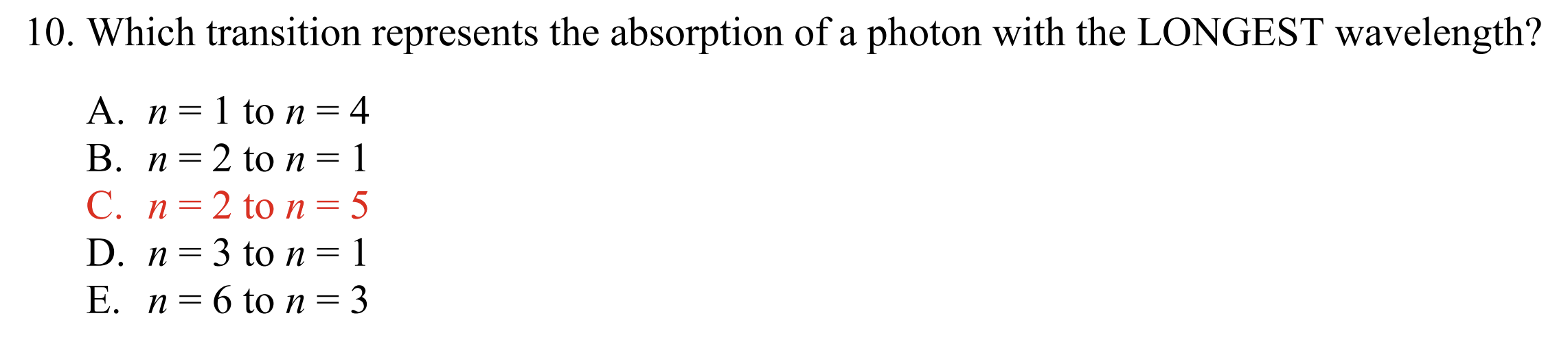 Solved Which transition represents the absorption of ﻿a | Chegg.com