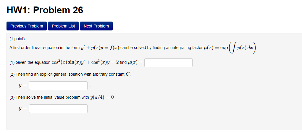 Solved Hw1 Problem 26 Previous Problem Problem List Next 8350