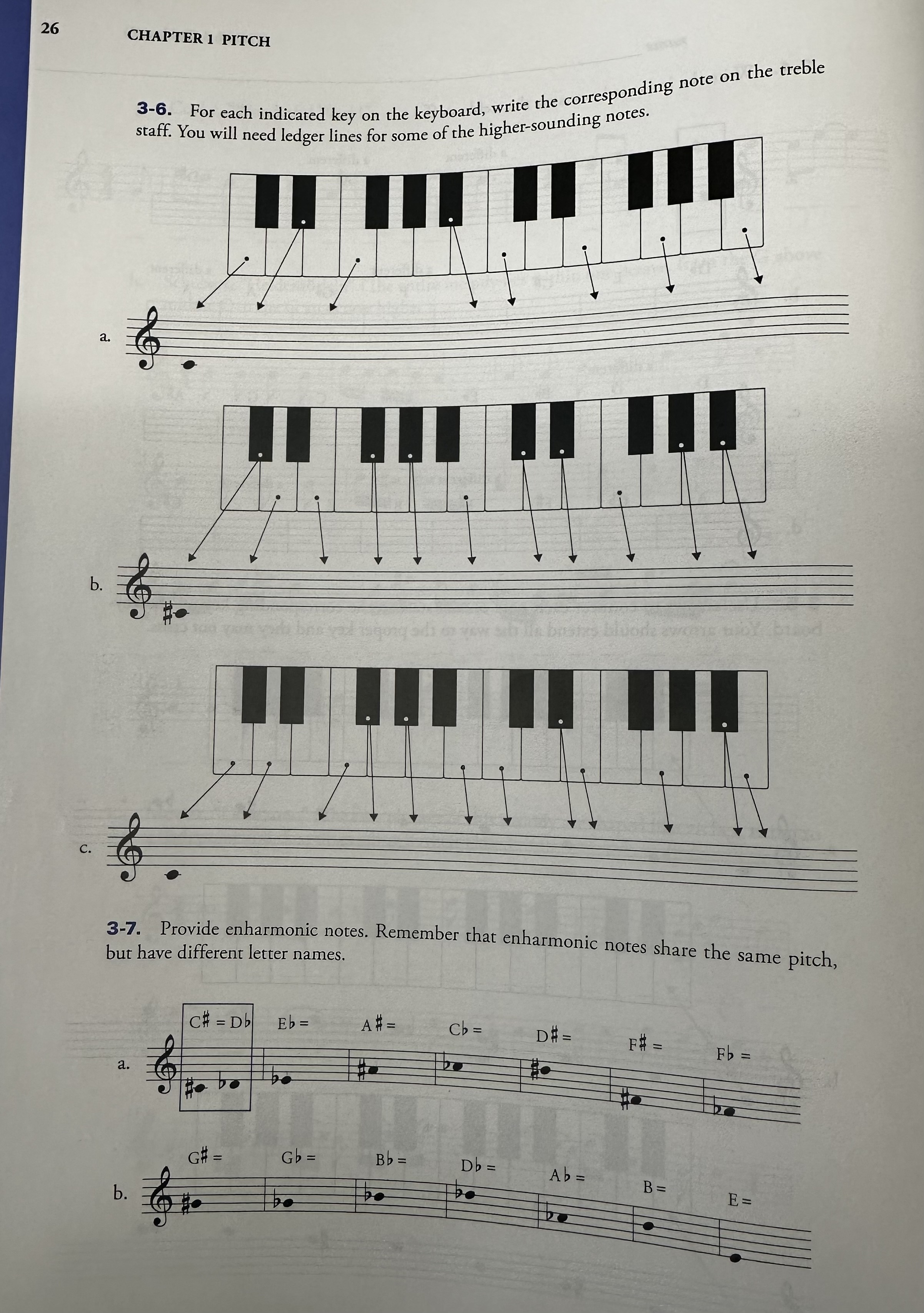 3-6. For each indicated key on the keyboard, write | Chegg.com