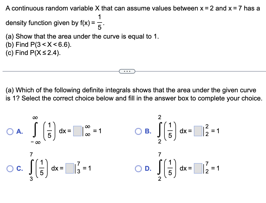 Solved A continuous random variable X that can assume values | Chegg.com