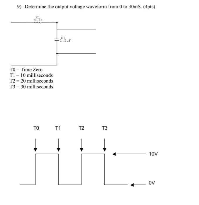 Solved 9) Determine the output voltage waveform from 0 to | Chegg.com