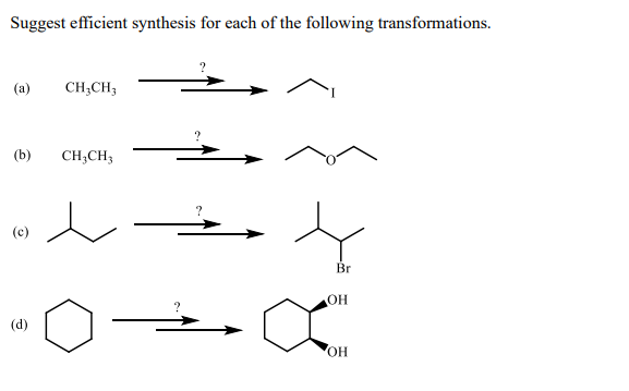 Solved Suggest efficient synthesis for each of the following | Chegg.com