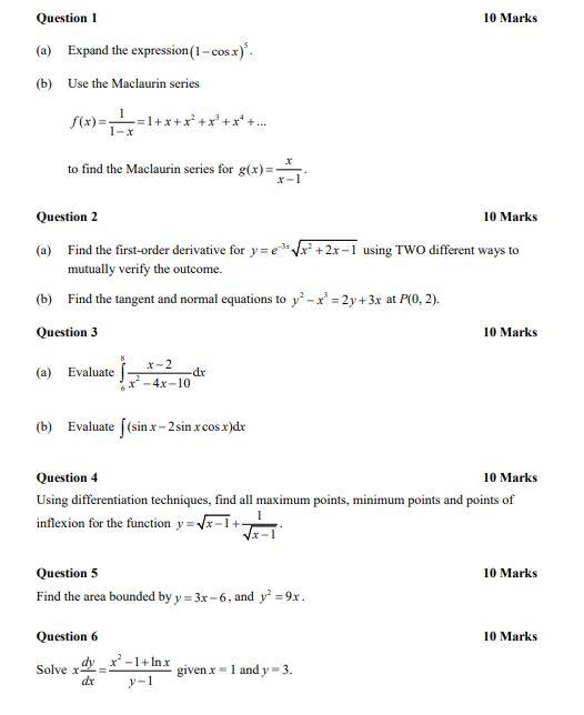 Solved Question 1 10 Marks (a) Expand the expression | Chegg.com