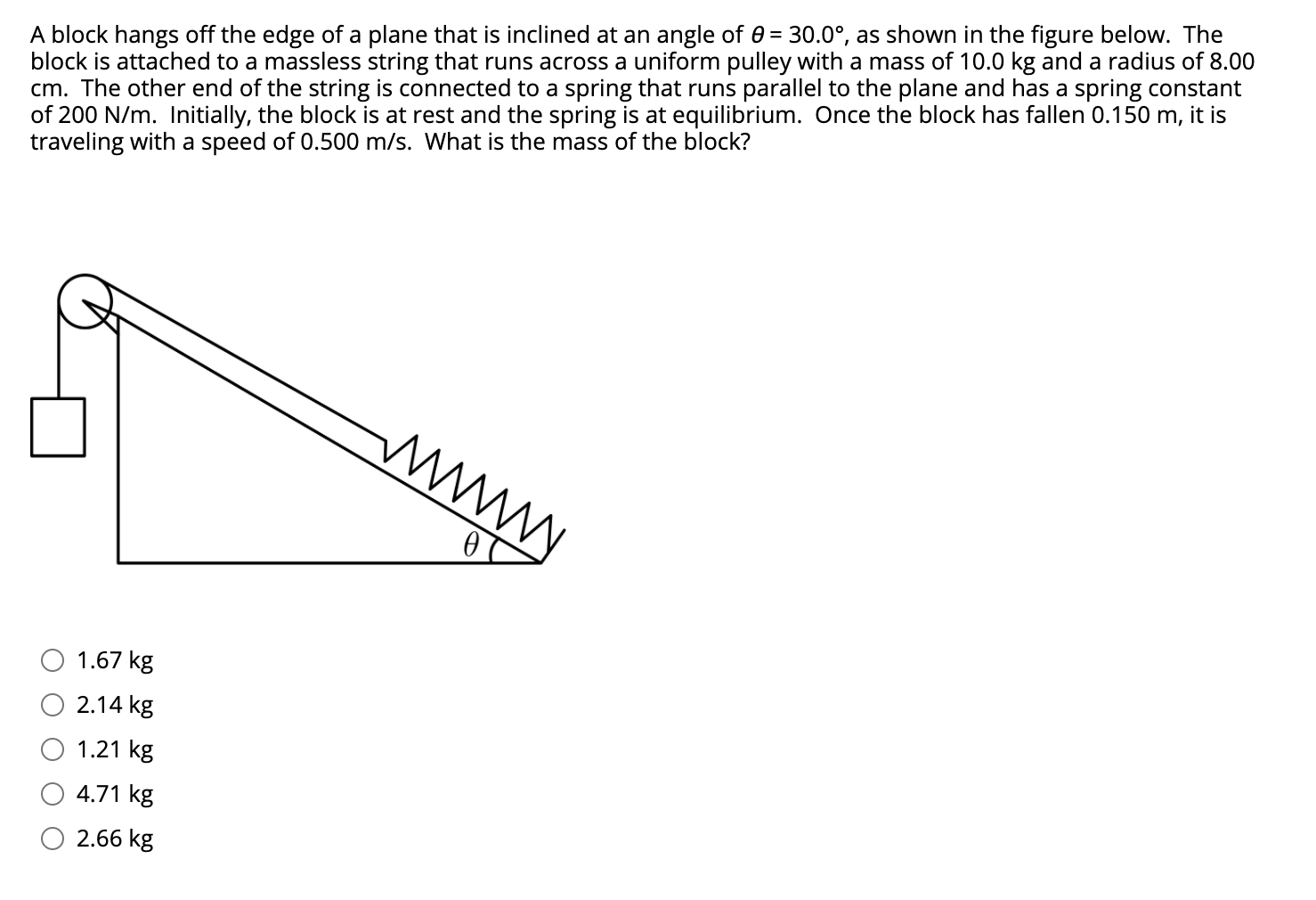 Solved A block hangs off the edge of a plane that is | Chegg.com