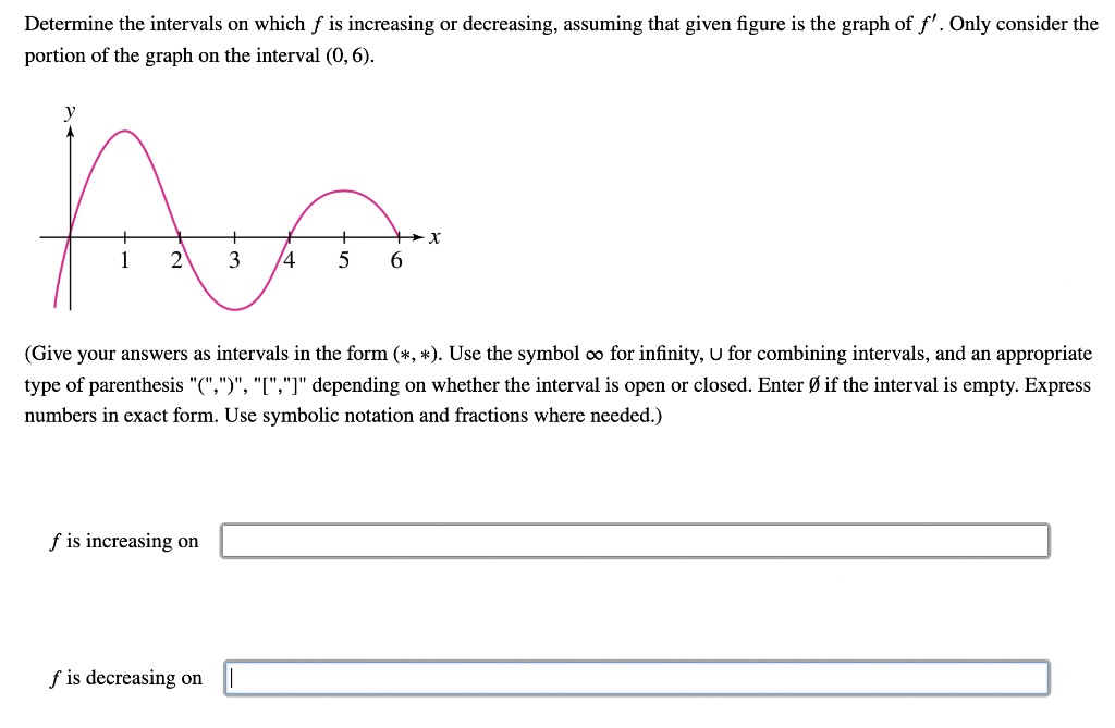Solved Determine the intervals on which f is increasing or | Chegg.com
