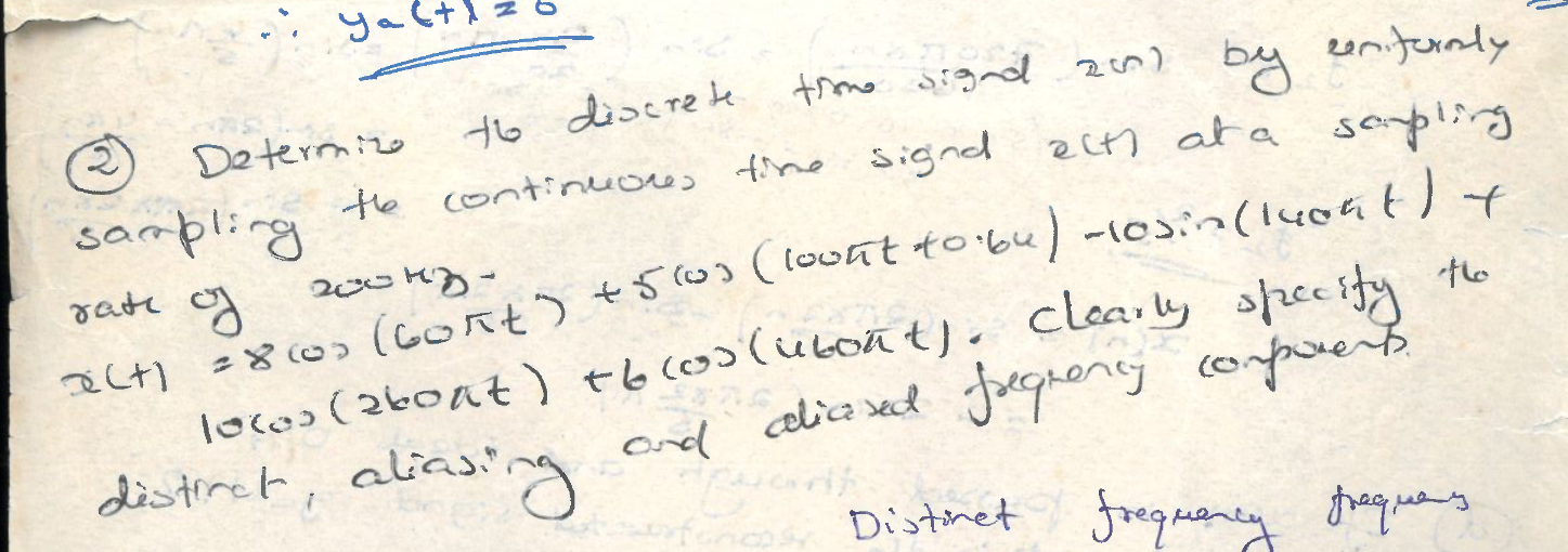 Solved sampling the continuores tine signd | Chegg.com