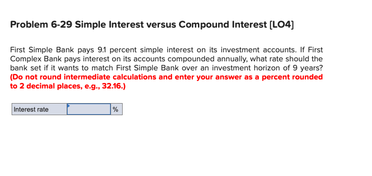 Solved Problem 6-29 Simple Interest versus Compound Interest | Chegg.com