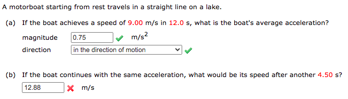 Solved A motorboat starting from rest travels in a straight | Chegg.com