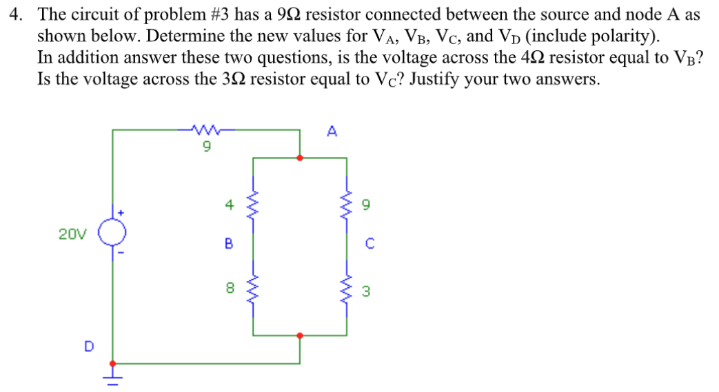 Solved The circuit of problem #3 has a 9\\\\Omega resistor | Chegg.com