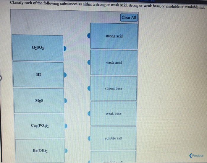 Solved Classify each of the following substances as either a | Chegg.com