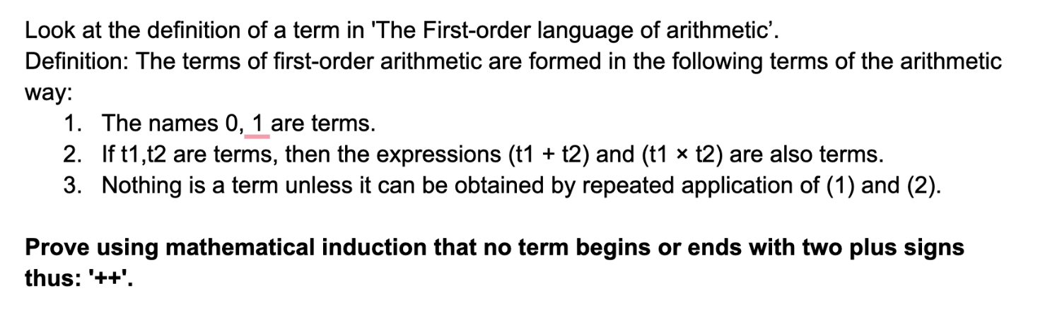 Solved Look at the definition of a term in 'The First-order | Chegg.com