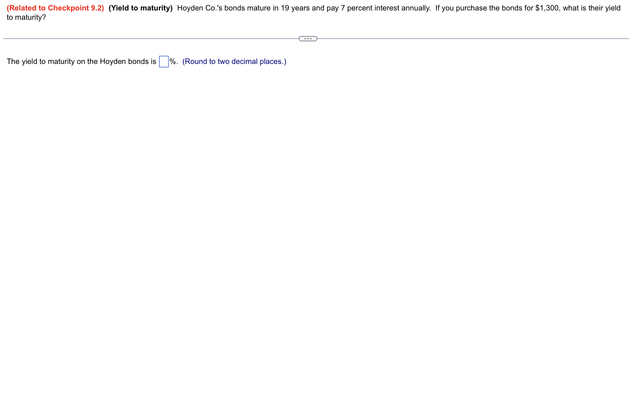 Solved (Related to Checkpoint 9.2) (Yield to maturity) | Chegg.com