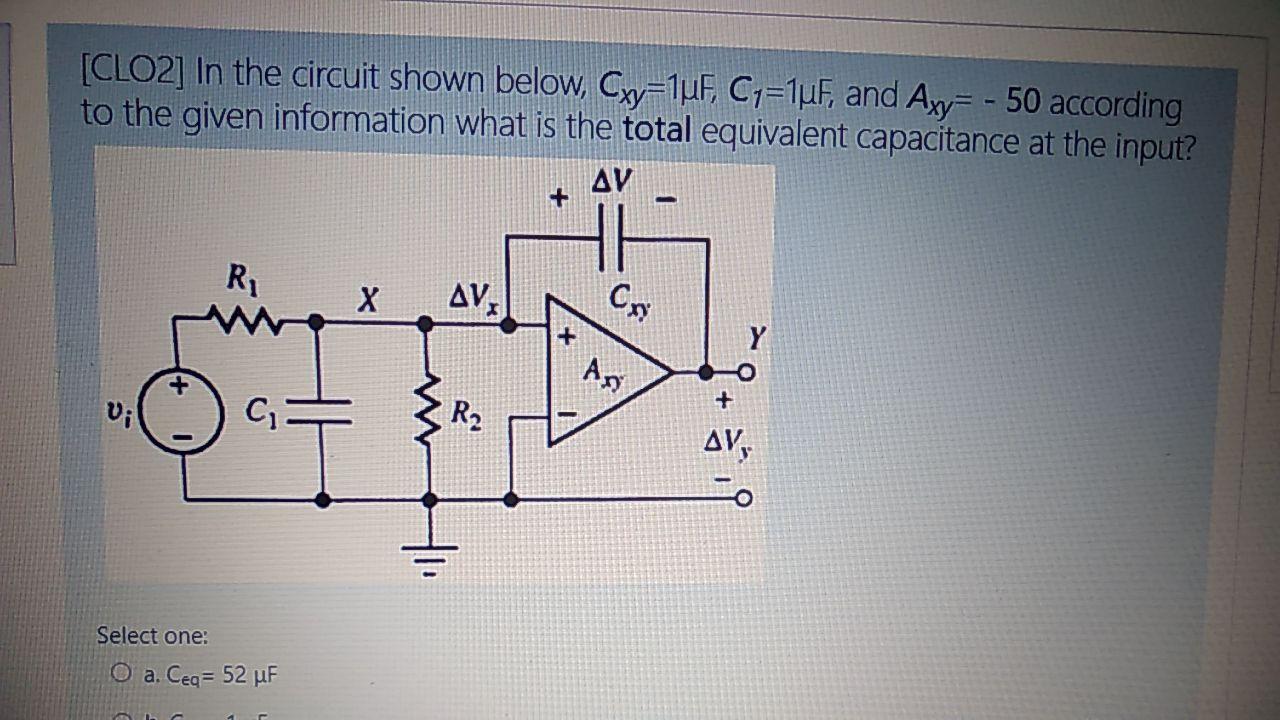 Solved [CLO2] In the circuit shown below, Cy=1uF, C1=1uF, | Chegg.com