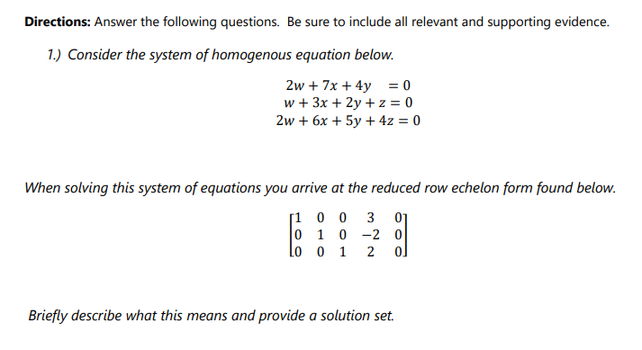 Solved Directions: Answer the following questions. Be sure | Chegg.com