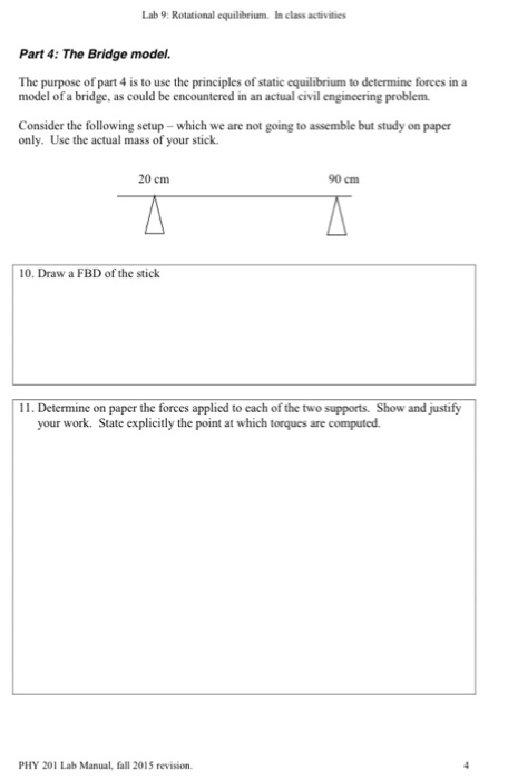 Solved Lab 9: Rotational equilibrium. In class activities | Chegg.com