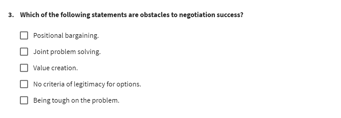 Solved 3. Which of the following statements are obstacles to | Chegg.com