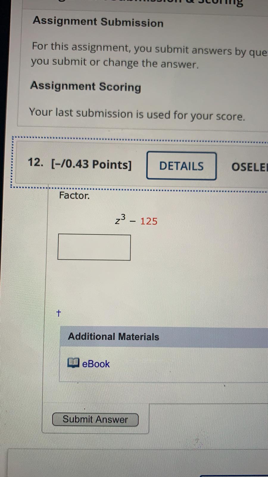 Solved Assignment Submission For this assignment, you submit | Chegg.com