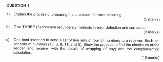 Solved QUESTION 1 a) Explain the process of preparing the | Chegg.com