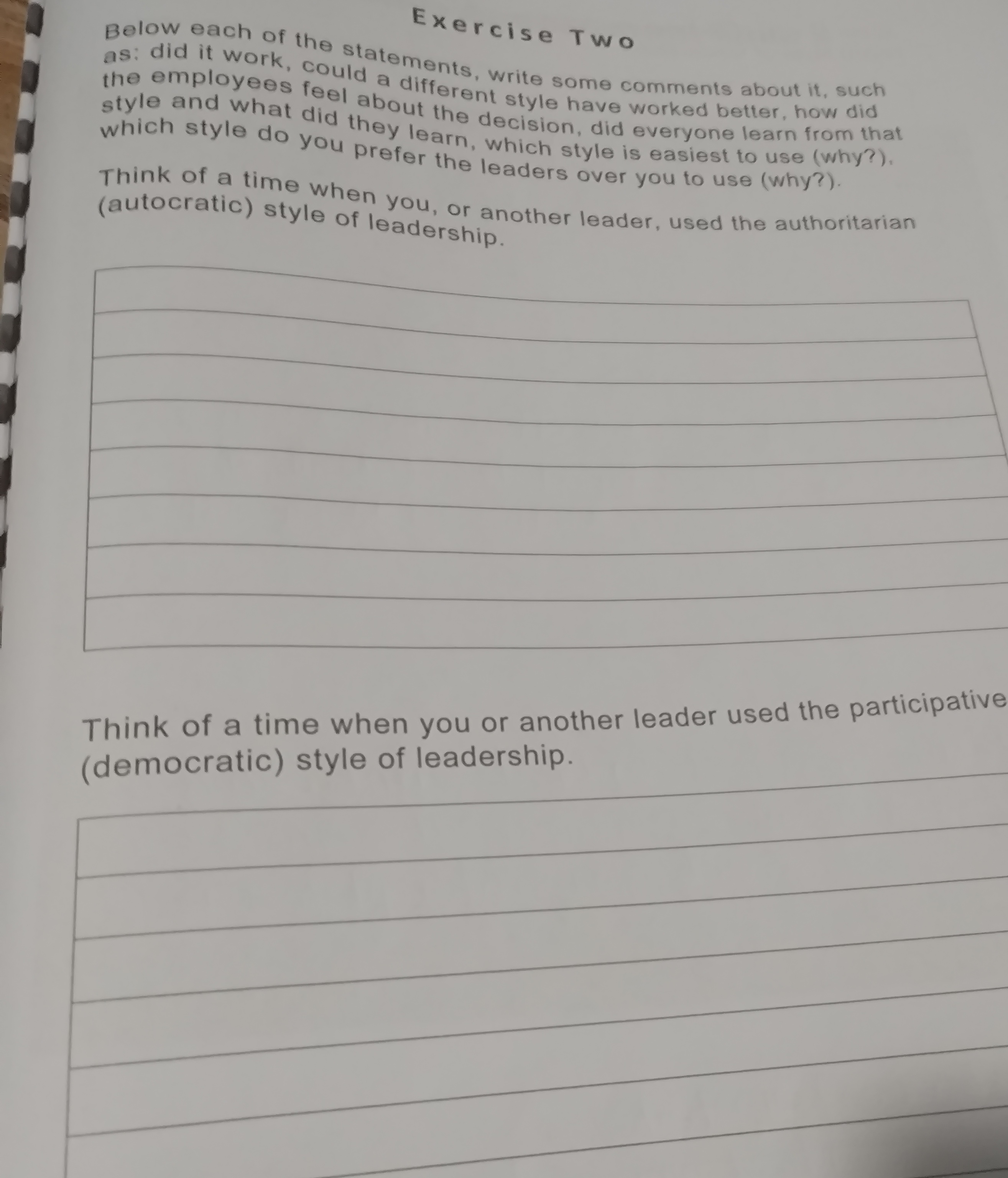 Solved Think Of A Time When You Or Another Leader Used The Chegg